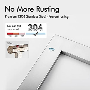 KES Standing Towel Rack with Heavy Marble Base, Double L-Shape Towel Stand for Bathroom Floor, Modern Towel Drying Rack SUS304 Stainless Steel Brushed Finish, BTH227-2