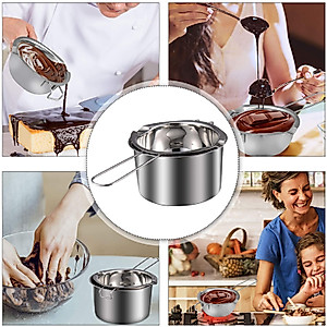 Sewroro Cheesecake Double Boiler Pot Set Stainless Steel Melting Pot Double Boiler Chocolate Melting Pot for Melting Chocolate, Soap, Wax, Candle (400ml) Heated Suit