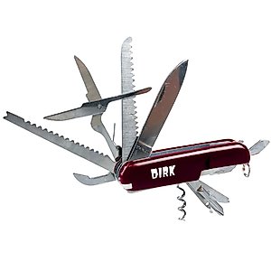 ADROIT 11-in-1 Multi Function Outdoorsman's Mini Pocket Knife | Stainless Steel | Bright Red Handle | Compact Design | Includes Bottle Opener, Corkscrew, 2 Saw blades, Knife, Scissors, and More