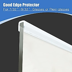 Clear Rubber Edge Trim, Self-Adhesive Clear Rubber Edge Trim, Edge Protector for Sheet Metal, Glasses or Flexi Glasses, Silicone Rubber Material, White Color, Fit 1/4"(6.4mm), U Channel Edge Trim