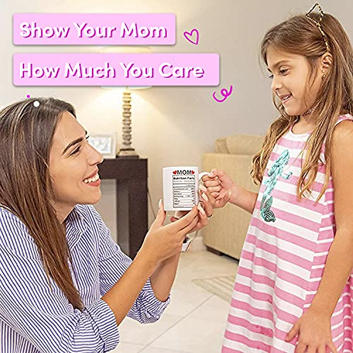 Mom Mug Mothers Day Gifts from Daughter - Stocking Stuffer Ideas for the World's Best Mom - Unique 11oz Ceramic Cup - Birthday Gift from Daughter