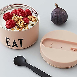 Design Letters Insulated Food Jar with Spoon | Food Container Leak-Proof Lid Lunch Box| Stainless Steel Lunch Thermos|To Go Lunch Storage for Hot/Cold Food, Liquid BPA-free Yogurt Container for Office