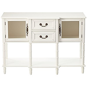 Kings Brand Furniture Wood Buffet Sideboard Cabinet Console Table, Cream White