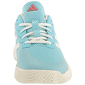 adidas Women's Game Court 2 Sneaker, Light Aqua/Off White/Bright Red, 8.5