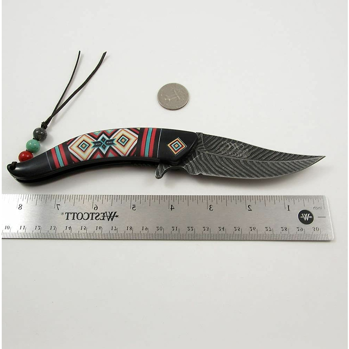 New NEW! Native American Style Black Colorful Spring Open Assisted Folding Pocket Pro Tactical Knife Survival Camping Outdoor Knife TG-1744M by ProTacticalUS