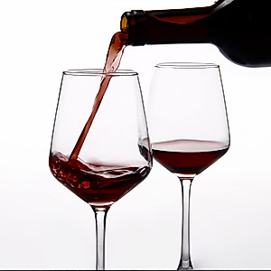 YARYOUNG Wine Glasses Set of 8, Long Stem Clear Glass 12 Ounce for Wedding Party Gift, Dishwasher Safe