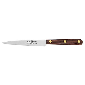4-Inch Straight Paring Knife, Brown Rosewood Handle, Full tang Blade. By ICEL