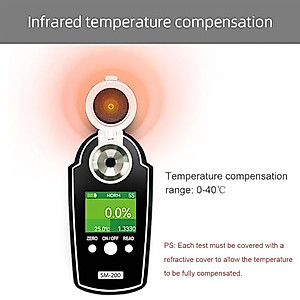 LHQYA Handheld Sugar Content Refractometer, 0-58% Portable Digital Refractometer with Display Screen, Accuracy ± 0.2%/3 Seconds Fast Measurement, for Beverages