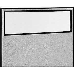 Global Industrial 48-1/4"W x 60" H Office Partition Panel with Partial Window, Gray