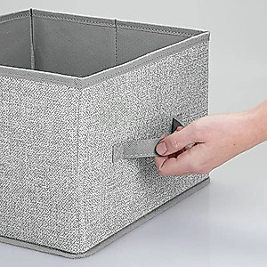 mDesign Fabric Bin for Cube Organizer - Foldable Cloth Storage Cube - Collapsible Closet Storage Organizer - Folding Storage Bin for Clothes and More - Lido Collection - 6 Pack - Gray