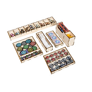 The Broken Token Game Organizer Compatible with Gloomhaven - Wooden Game Organizing Box with Multiple Trays and Dividers