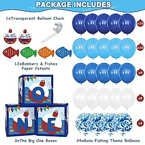 Yaaaaasss! Ofishally One Birthday Decorations First Birthday Decor Fishing Balloon Arch For Boy Ofishally One Balloon Arch Kit Gone Fishing Boxes Balloons Summer Birthday Party Supplies
