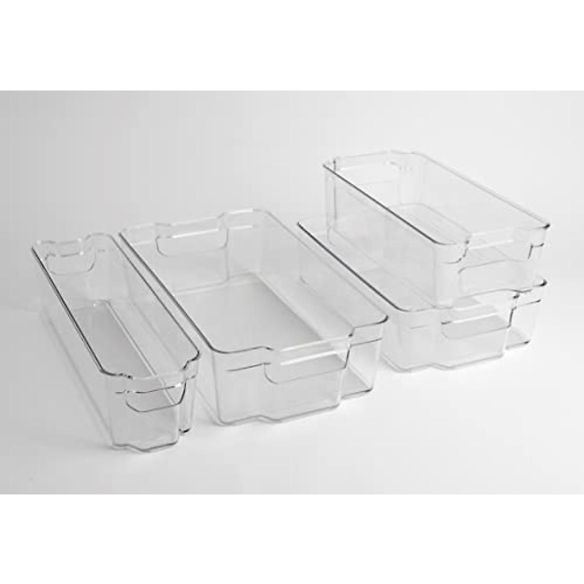 Dial Industries, Inc.Fridge, Kitchen Pantry Stackable Organizer Bins, Set of 4, Assorted Sizes