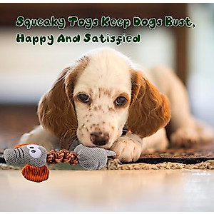 xihett Puppy Chew Toy,Squeaky Dog Toys Interactive,Plush Middle with Thick Rope Dog Chew Toys for Anxiety Relief Big Middle and Small Dog Pet Toys,Cute Interactive Toy (Elephant)