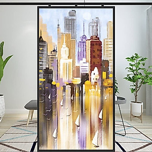 Window Film Window Decal Window Film Privacy Frosted Glass Sticker Birds Building Decoration Adhesive Sticker for Home Privacy Window Decal (Size : 60x120cm)