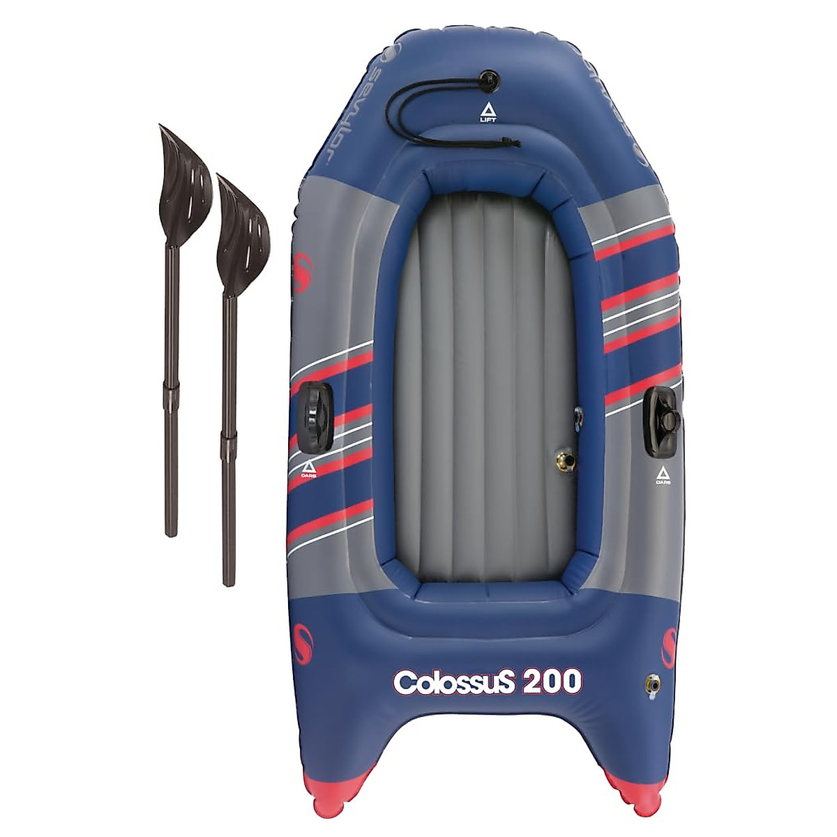 Coleman Colossus 2-Person Inflatable Boat (Oars Included), Inflatable Raft for Adults & Kids with Double Lock Valves for Fast Inflation/Deflation