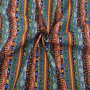 LKJYBG 5pcs 10x8in Cotton Craft Fabric Bundle Squares,Colored Printing Fabrics Ethnic Style Pattern Striped Bronzing Handmade Patchwork Set for DIY Sewing Patterns Craft Hats Clothes Cushions