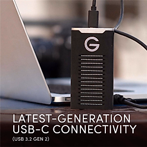 SanDisk Professional 4TB G-Drive SSD - Ultra-Rugged, IP67 Dust/Water Resistant, Portable External NVMe Solid State Drive, Up to 1,050 MB/s, USB 3.2 Gen 2 - SDPS11A-004T-GBANB