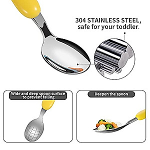 Lehoo Castle Toddler Utensils Set, 6PCS Toddler Silverware Spoon and Fork Knife Set, Children's Flatware Set