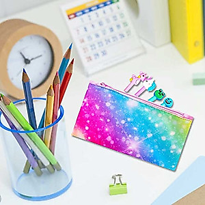 AGSDON 4PCS Kids Backpacks for Girls, 16" Little Kid Unicorn Sequin Elementary School Bookbag and Lunch Box - Pink