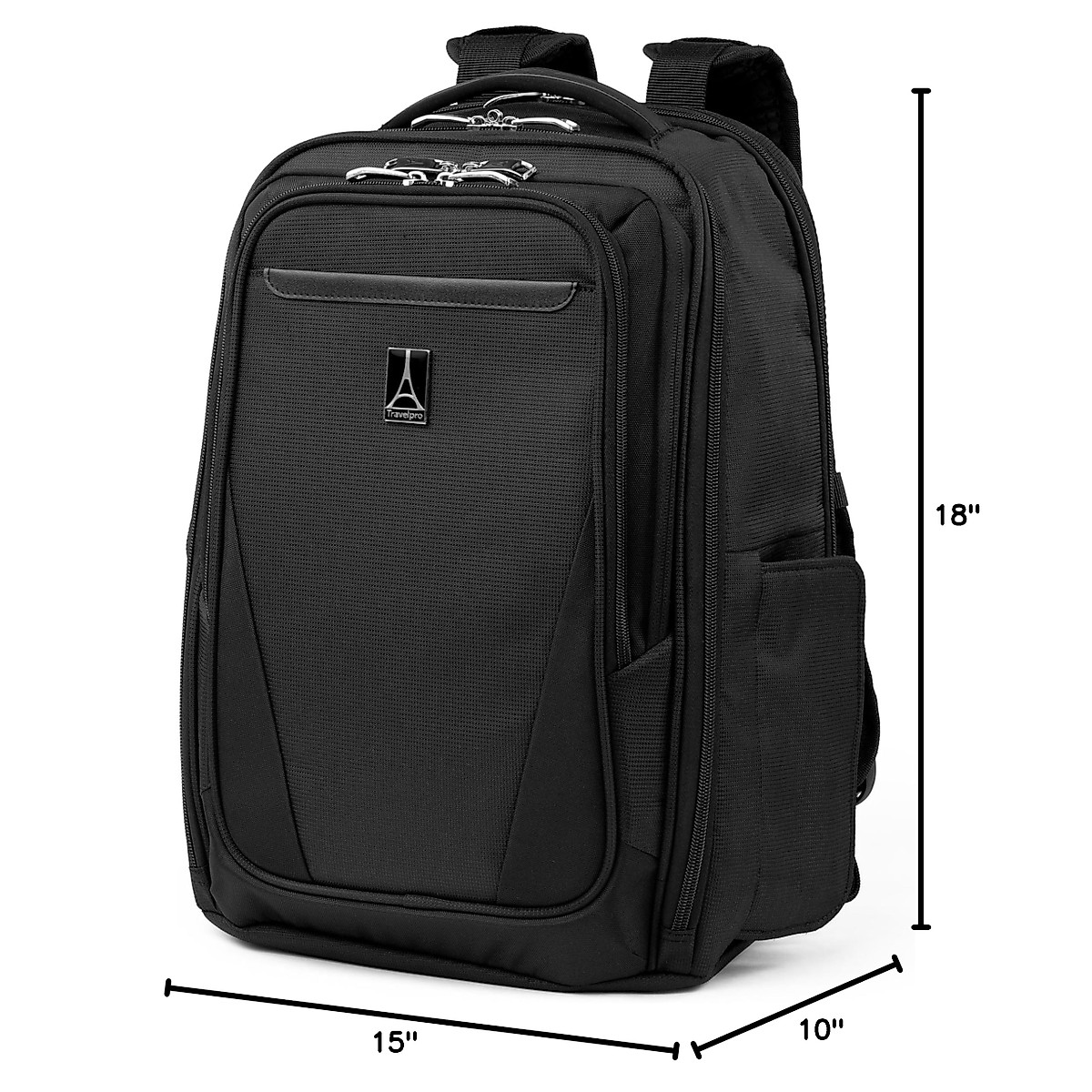 Travelpro Maxlite Lightweight Laptop Backpack, Fits up to 15 Inch Laptop and 11 Inch Tablet, Water Resistant, Men and Women, Work, School, Travel, Black, 18-Inch