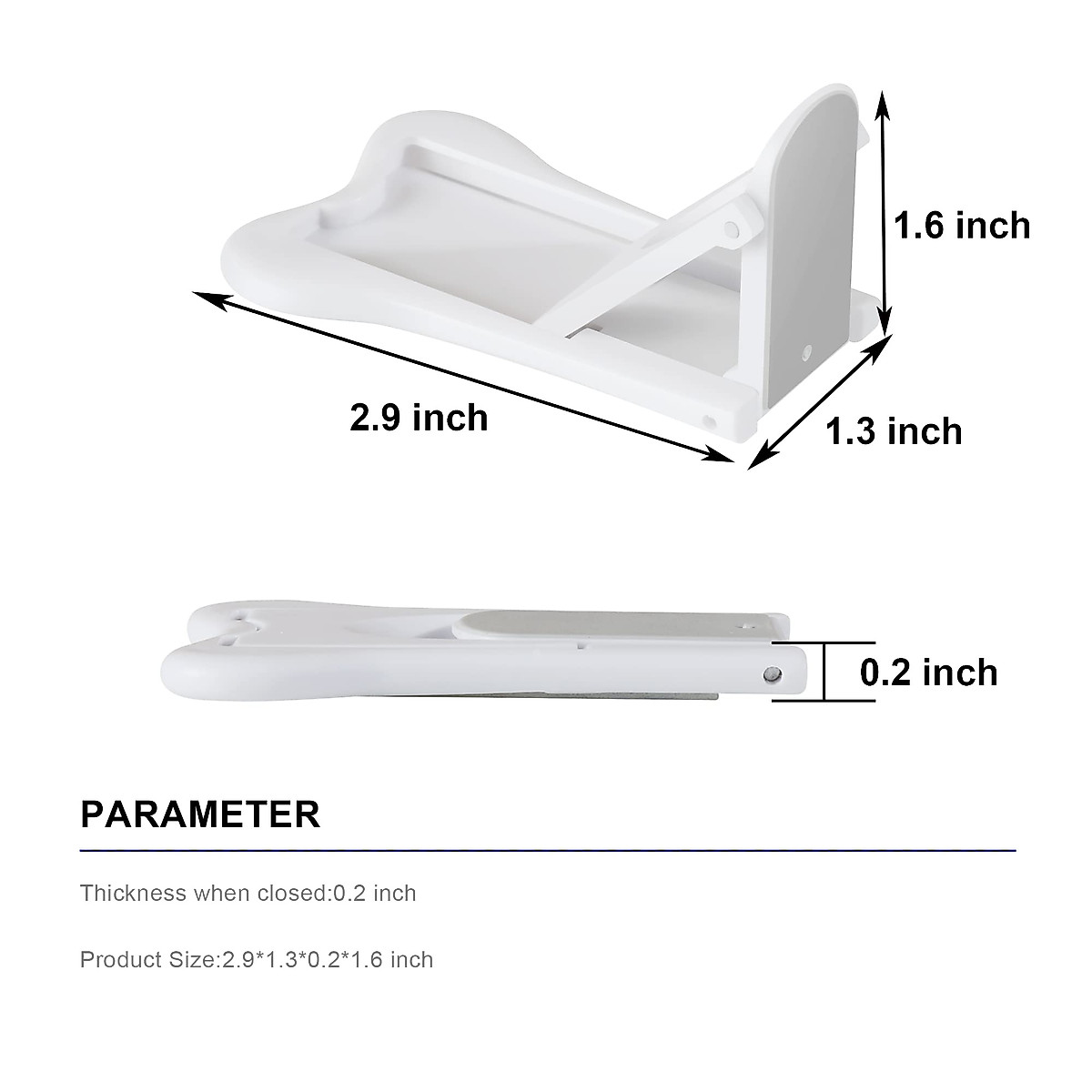 HYEXD Sliding Glass Door Lock Child Proof 2 Pieces Windows Locks Security Baby Safety Closets Patio Door Lock White Thin
