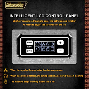 Undercounter Ice Maker Machine Commercial, Built in Nugget Ice Cubes 100 LBS/24H with 33LBS Large-Capacity, Freestanding|Countertop Crushed Ice Machine for Commercial Use Bar Coffee Restaurant Office