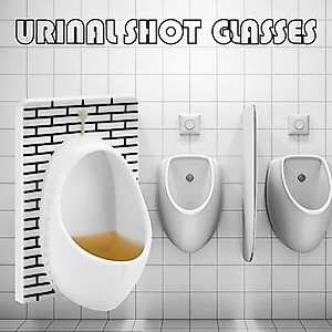 KUCHEY White Elephant Gifts for Adults Urinal Shot Glasses Set of 2 Odd Funny Gifts Gag Gifts for Men Women Christmas Stocking Stuffers Party