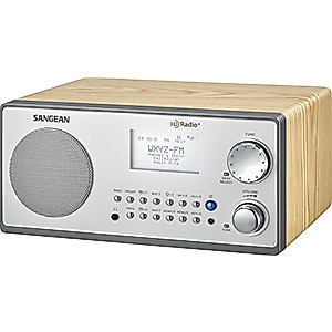 Sangean HDR-18 HD Radio/FM-Stereo/AM Wooden Cabinet Table Top Radio silver
