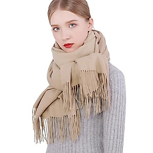 RIIQIICHY Winter Scarf for Women Beige Pashmina Shawls Wraps for Evening Dresses Large Warm Soft Scarves