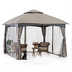 ABCCANOPY 8x8 Outdoor Gazebo - Patio Gazebo with Mosquito Netting, Outdoor Canopies for Shade and Rain for Lawn, Garden, Backyard & Deck (Gray)