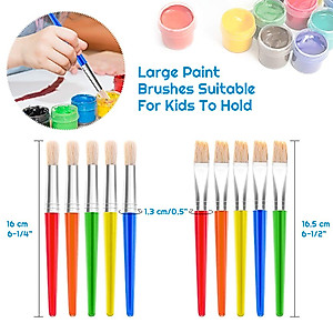 Paint Brushes, Anezus 30 Kids Paint Brushes Bulk Children Paint Brushes Set with Jumbo Round Watercolor Paint Brush and Large Flat Craft Paint Brushes