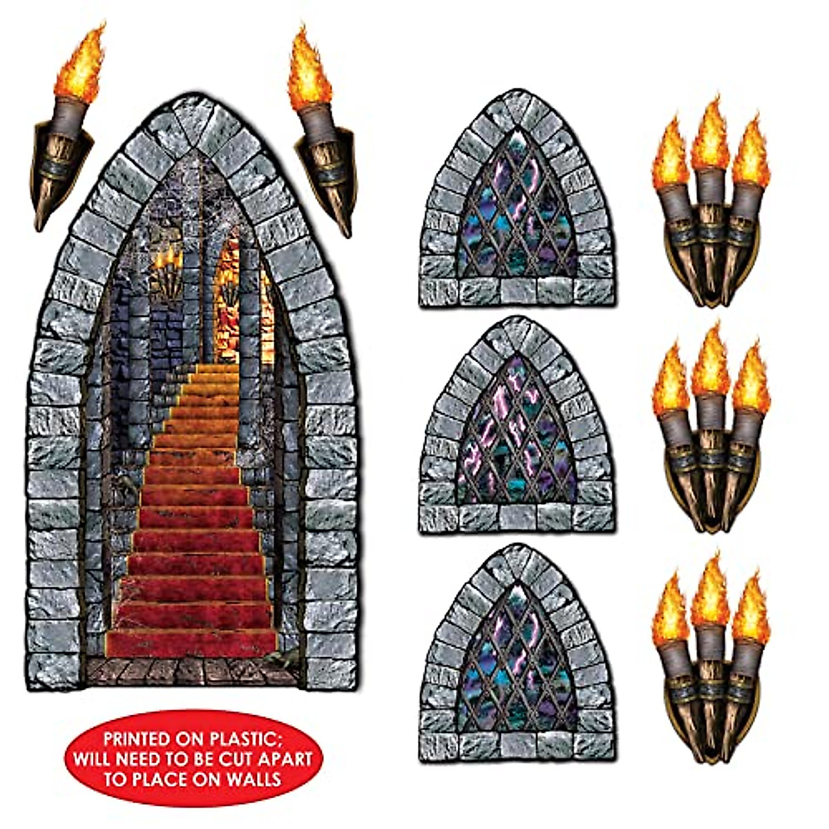 Stairway, Window & Torch Props Party Accessory (1 count) (9/Pkg)