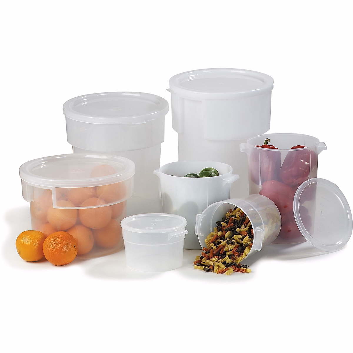 Carlisle FoodService Products Bain Marie Food Storage Container Lid for Kitchens, Restaurants, Catering, Plastic, 12 To 22 Quarts, Clear, (Pack of 6)