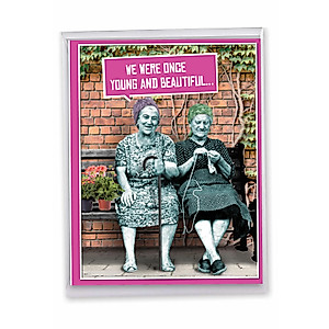 NobleWorks - Big Funny Birthday Greeting Card 8.5 x 11 Inch with Envelope (1 Pack) Large Jumbo Bday Card for Women Young and Beautiful J3635BDG