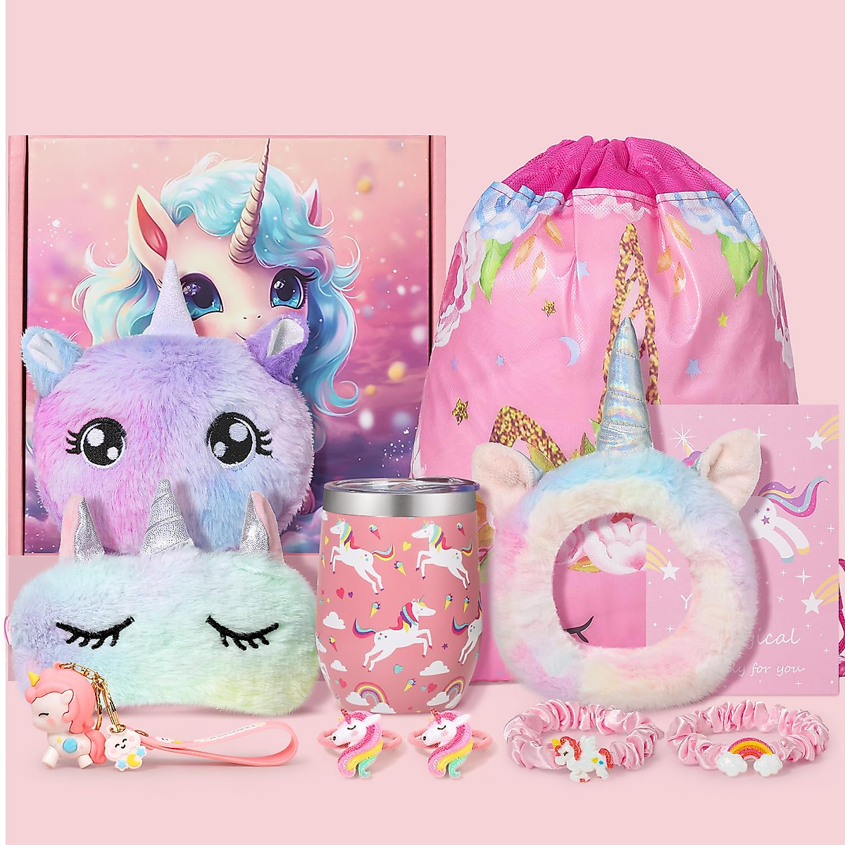 Homabachyco Unicorn Gifts for Girls, Christmas Birthday Gift Box for Age 4 5 6 7 8 9 10 11 12 Years Old Girl, Teen Girls Toys Basket Present Ideas