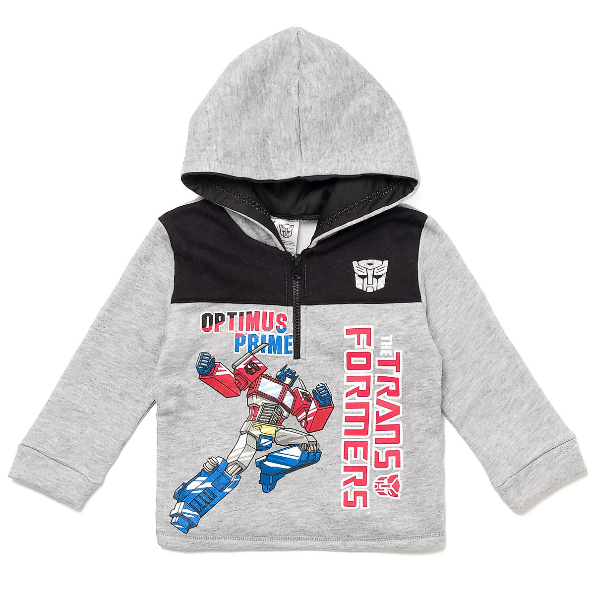 Transformers Optimus Prime Little Boys Fleece Half Zip Hoodie Gray 7-8