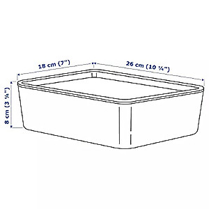I-K-E-A KUGGIS Box with Lid, Small Stackable Storage Container, White 7x10 ¼x3 ¼ "