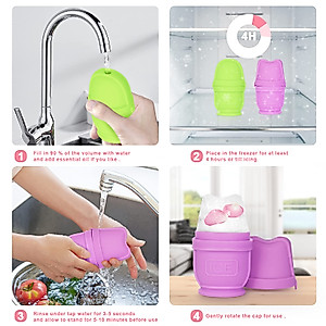 BFASU 2 packs ice roller for face and body parts. Massage, facial beauty ice roller skin care tools(green+purple)