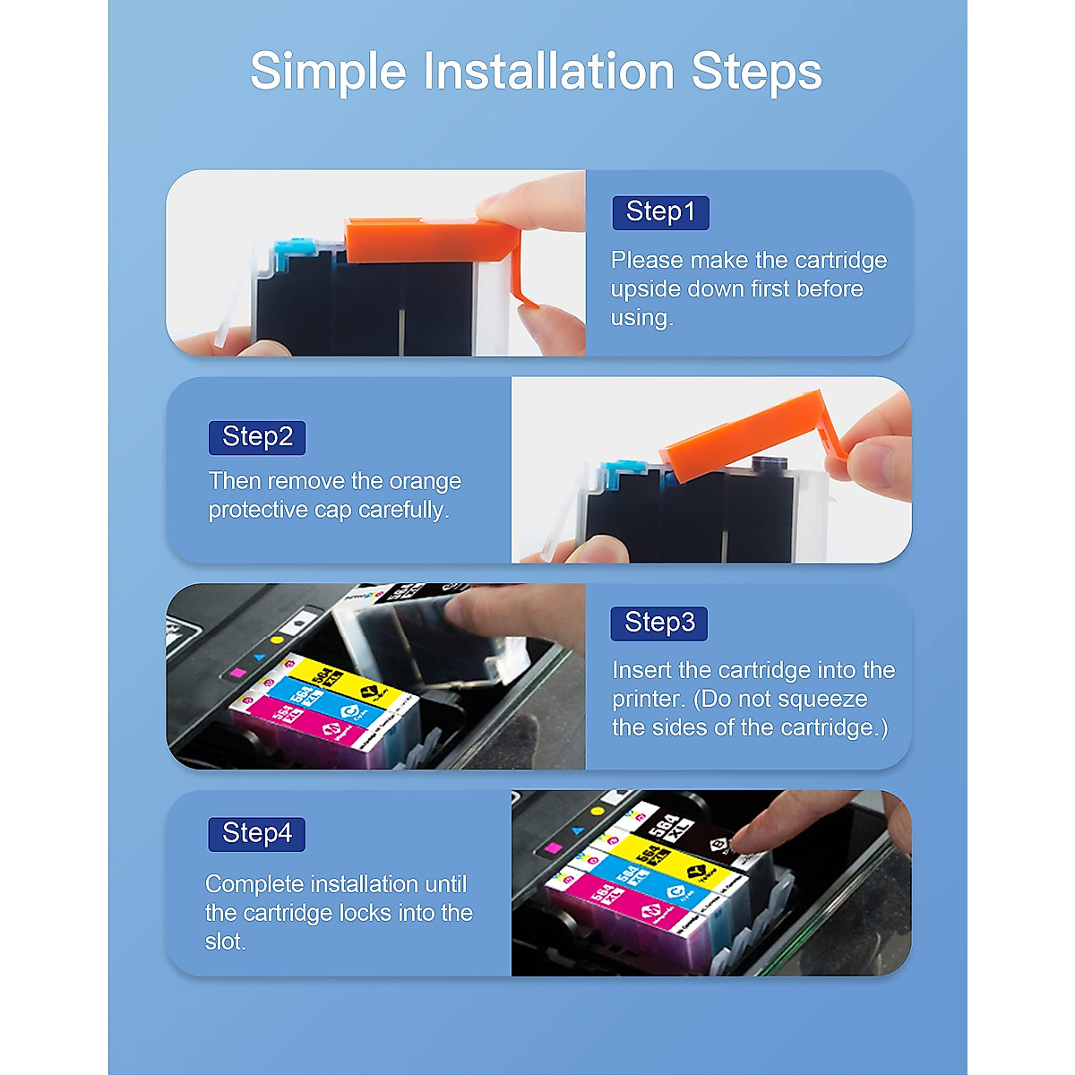GPC Image Compatible Ink Cartridge Replacement for HP 564XL 564 XL to use with DeskJet 3520 3522 Officejet 4620 Photosmart 5520 6510 7520 7525 (2 Black 1 Cyan 1 Magenta 1 Yellow 1 Photo Black,6-Pack)