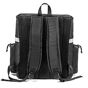 PRETYZOOM 2 Pcs Takeaway Incubator Pizza Carry Insulation Bag Thermal Food Shoulder Bag Pizza Warmer Bags Insulated Water Proof Backpack Portable Cooler Bag Takeout Black Oxford Cloth