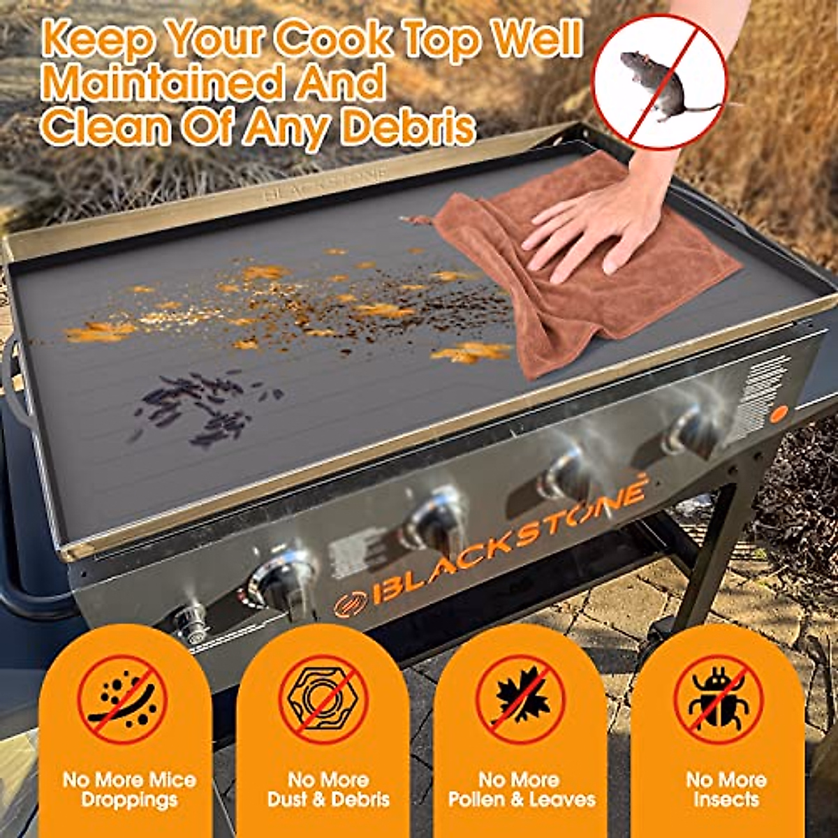 36" Silicone Griddle Mat for Blackstone, Heavy Duty Griddle Mat Fit Blackstone 36 Inch Flat Top Gas Grill Griddle, Protective Top Covers for Blackstone Protector Outdoor