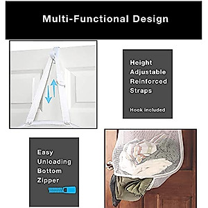 Smart Design Deluxe Mesh Over The Door Pop Up Hamper w/ Hook & Adjustable Strap - VentilAir Mesh Material - for Laundry & Clothes - Home - (Holds 3 Loads) (17 x 28 Inch) [White]