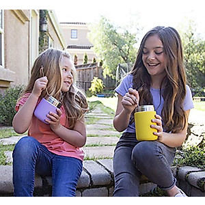 MIRA Lunch, Food Jar 2 Pack - Vacuum Insulated Stainless Steel Lunch Thermos - 13.5 oz - Set of 2 - Cactus Green, Denim Blue