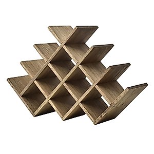 KIRIGEN Wooden 13-Bottle Wine Rack - Nature Wood 4-Tier Wine Display Rack/Free Standing and Countertop Wine Storage Shelf - Bottle Holder/Cabinet Glass Rack XHJJ4-NA