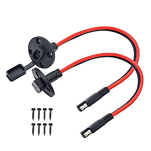 10AWG 11.8 inch SAE Power Outlet sidewall Port Cable + Solar Generator + with 8 Screws; SAE Quick Connect Solar Panel Connector Suitable for Solar Generator Motorcycle Generator etc