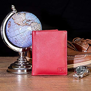 RFID Passport Wallet Travel Organizer - 2 Passport Holder - Slim Leather Bifold