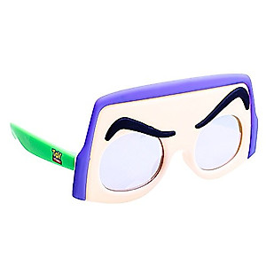Sun-Staches Costume Sunglasses Lil' Characters Toy Story Buzz Party Favors UV400, Purple, Beige, Black (SG3203)