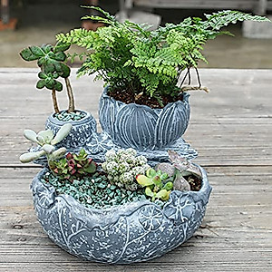 Cabilock Desktop Adornment Flowerpot Mini Flower Bed Resin Mini Bonsai Flowerpot