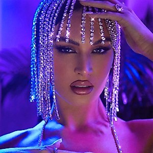 STONEFANS Tassel Rhinestone Cap Headpiece Flapper Crystal Head Chain Jewelry Belly Dance Wedding 1920s Hair Accessories for Women